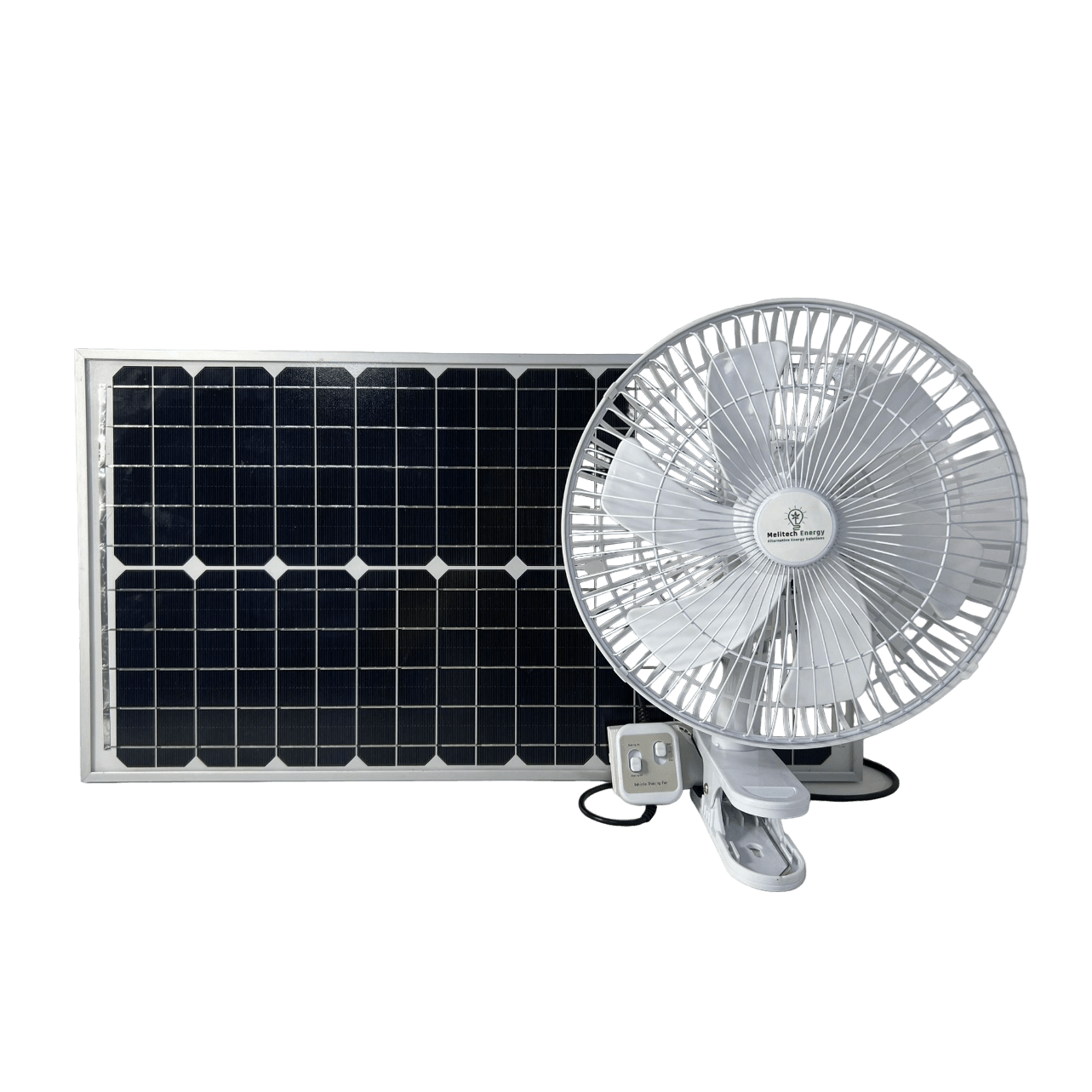 Solar Fan: 10 inch/26cm, 2 speed, oscillating with 30W solar panel